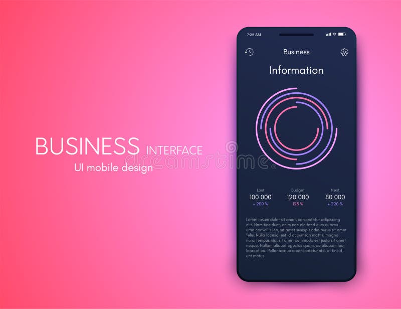 Mobile Phone Application for Analytics. Stock Vector Stock Vector ...