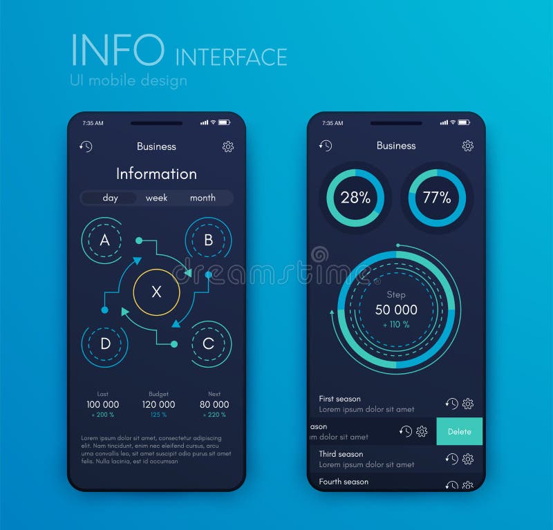 Mobile Phone Application for Analytics. Stock Vector Stock Vector ...