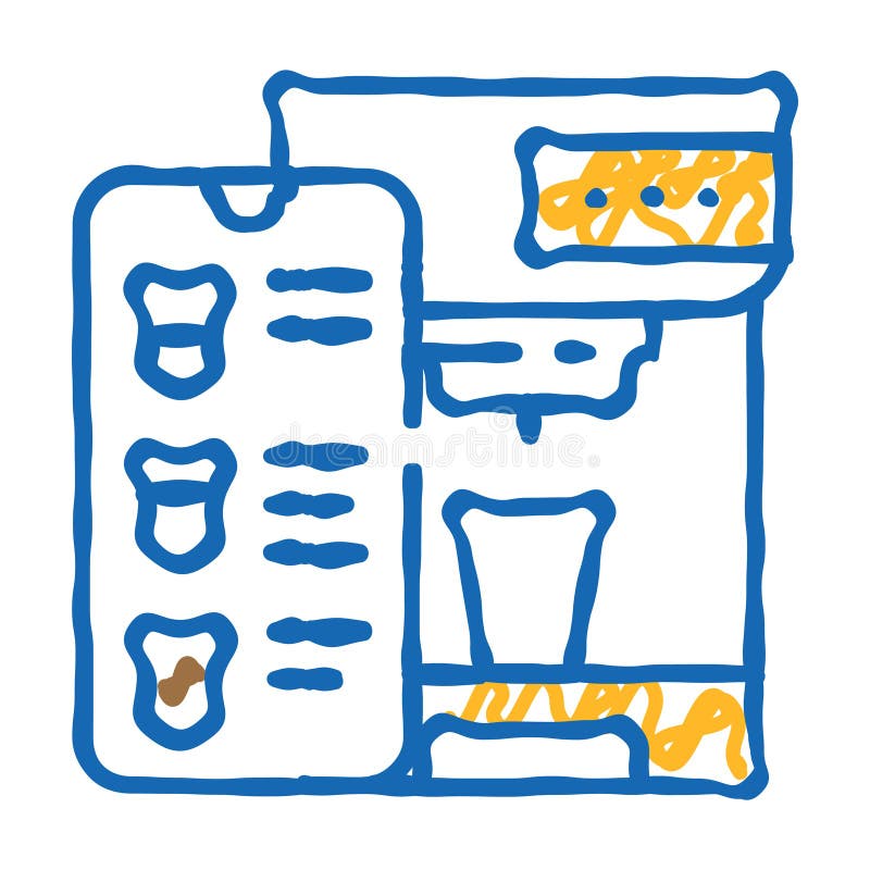 Mobile Phone Application for Control Coffee Machine Icon Doodle ...