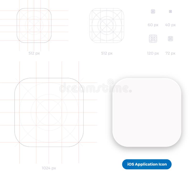 IOS Application Icon Template Scalable Grid System Stock Vector ...