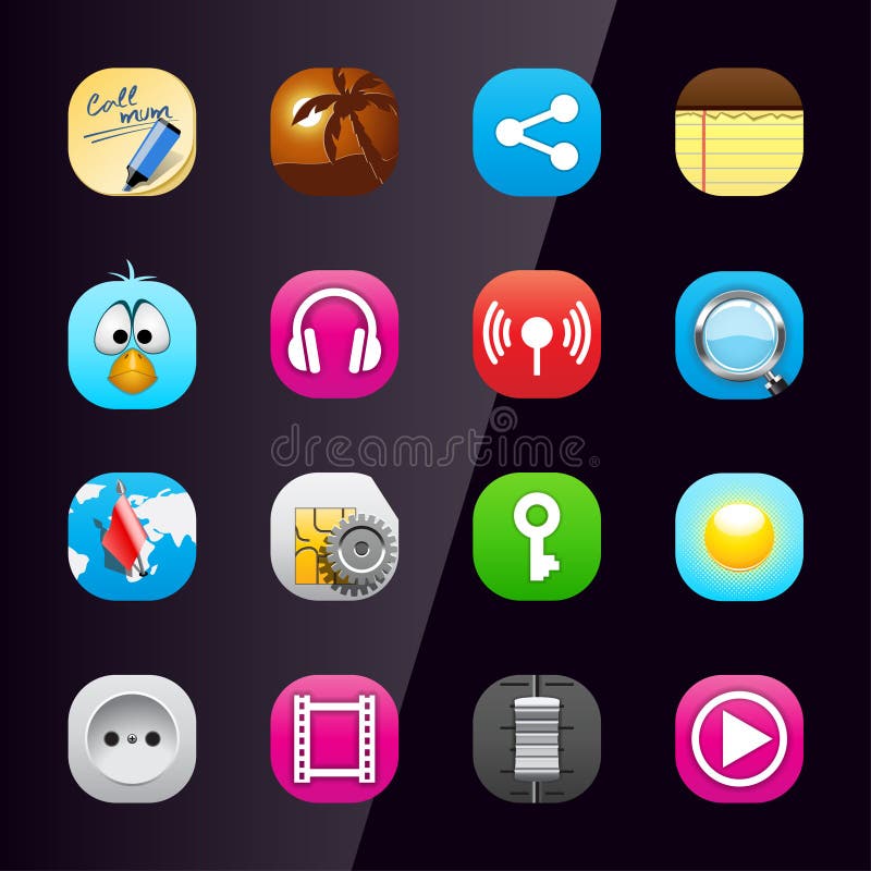 Mobile device icons stock vector. Illustration of book - 24416266