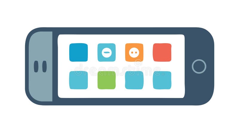 Mobile Phone with Apps Screen Icon, Vector Design Generative AI Stock ...