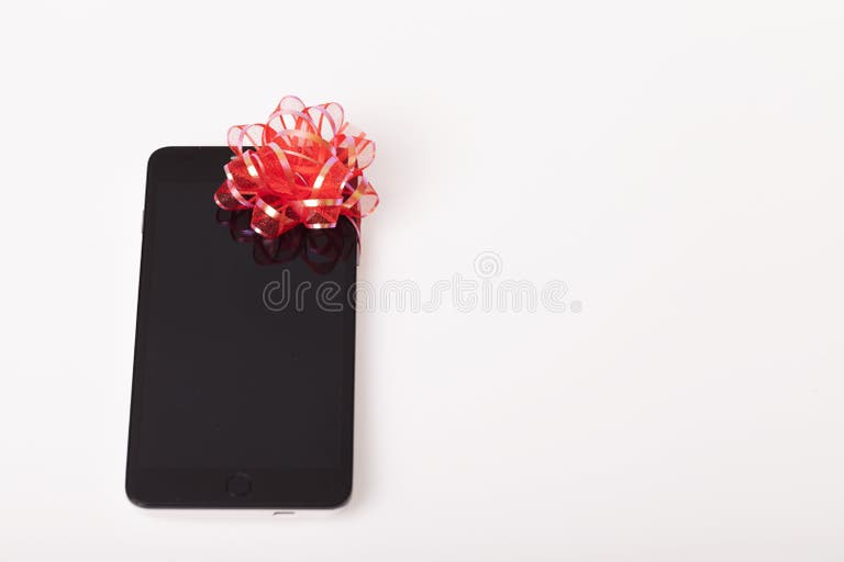 Mobile phone as a gift stock image. Image of present - 83543229