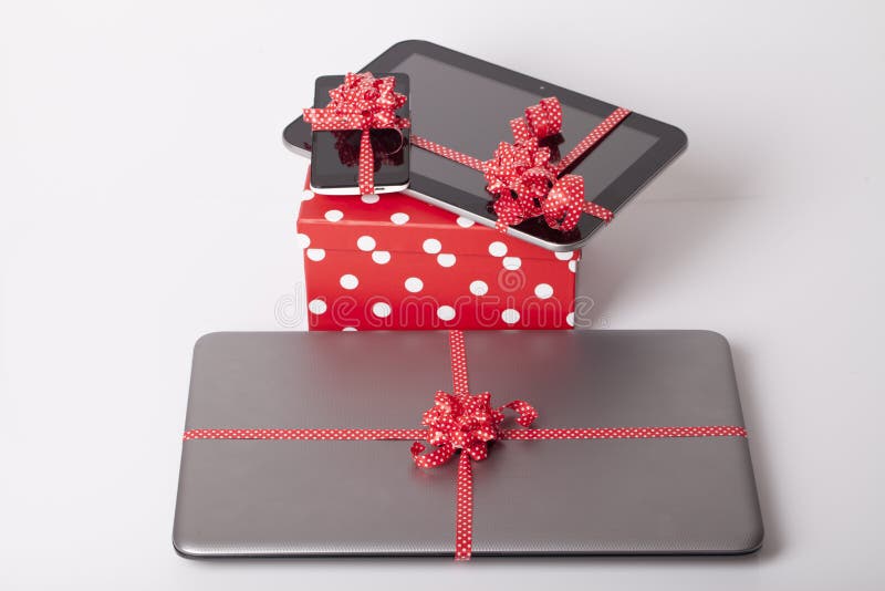 Mobile phone as a gift stock image. Image of smartphone - 86188723