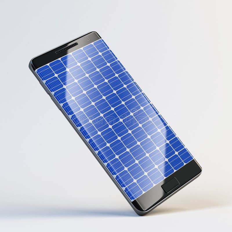 Mobile Phone As Solar Panel 3d Rendering Stock Illustration ...