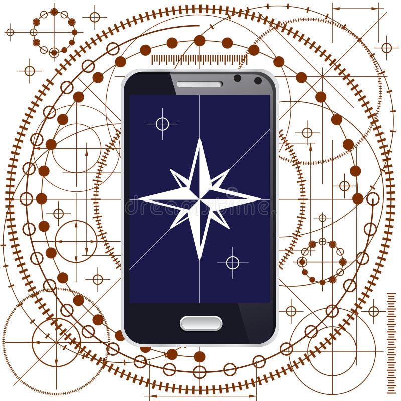 Mobile Phone on the Background of a Geometric Pattern. Stock Vector ...