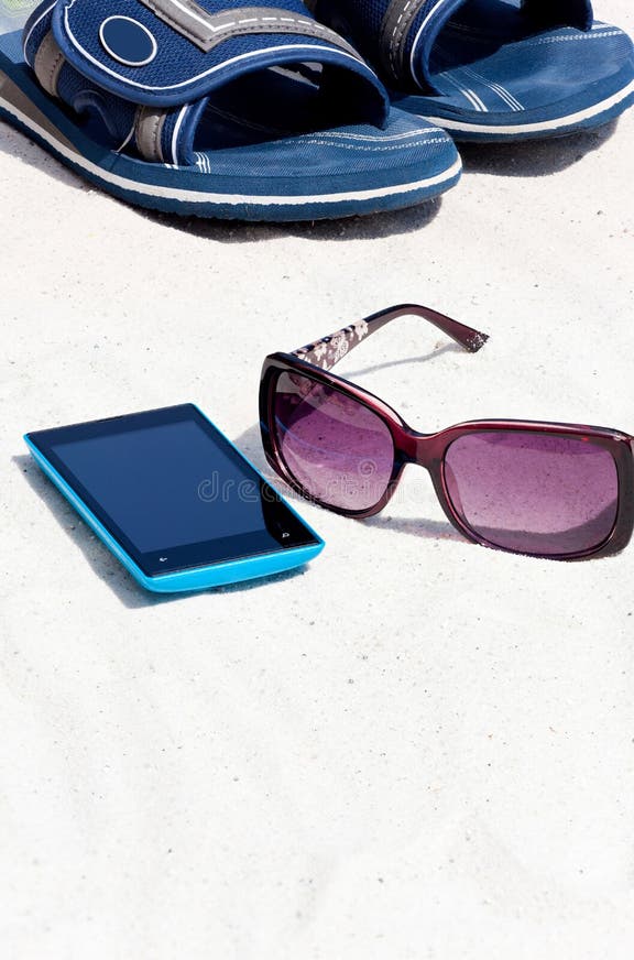 Mobile Phone on the Beach stock image. Image of climate - 42780351