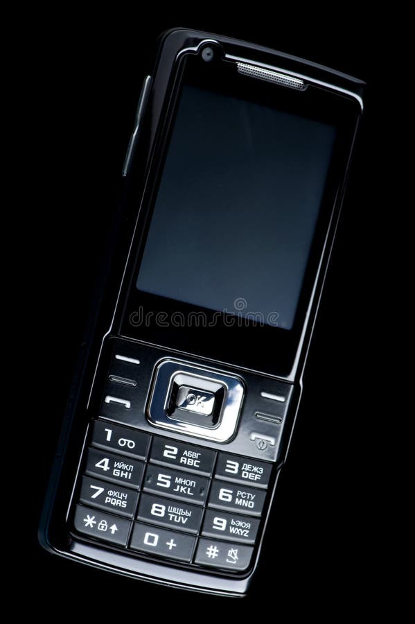Mobile phone on black stock photo. Image of telecommunications - 11546274