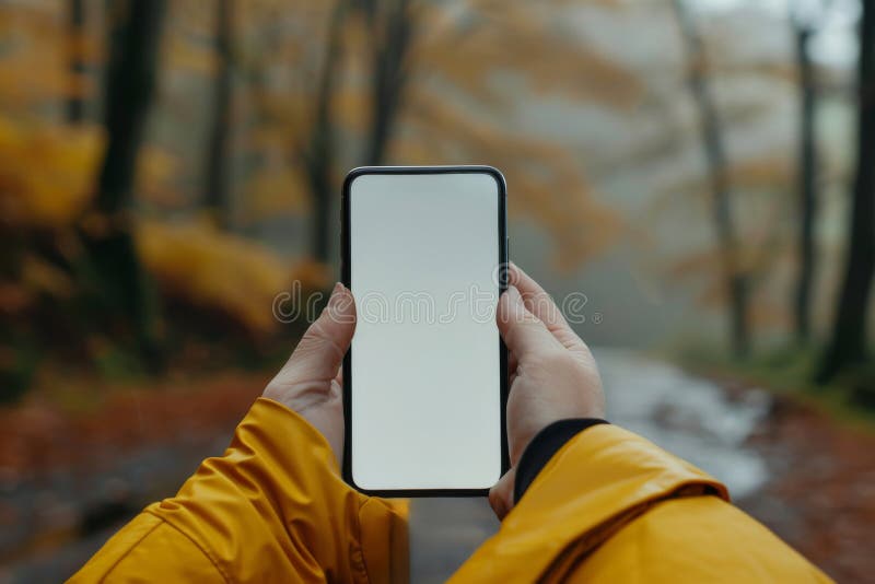 Mobile Phone with Blank Screen for Advertising. Generative AI Stock ...