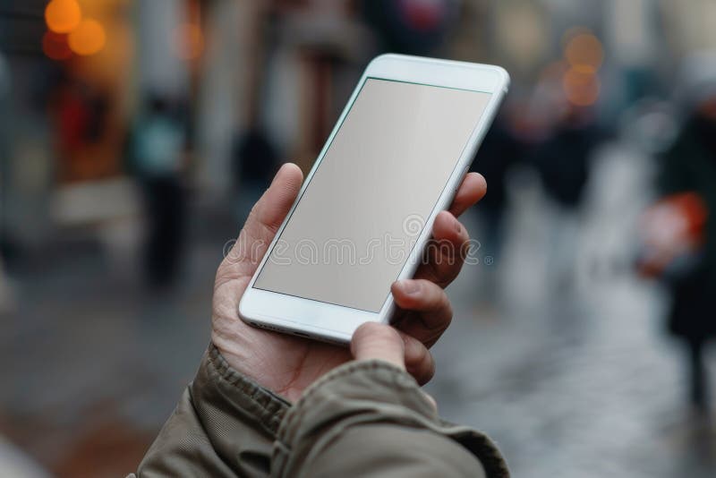 Mobile Phone with Blank Screen for Advertising. Generative AI Stock ...