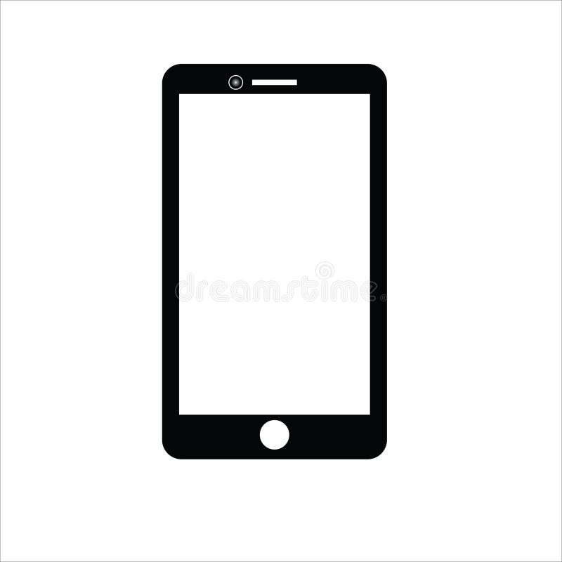 Mobile Phone, Blank White Screen, Black Border for Props Stock ...