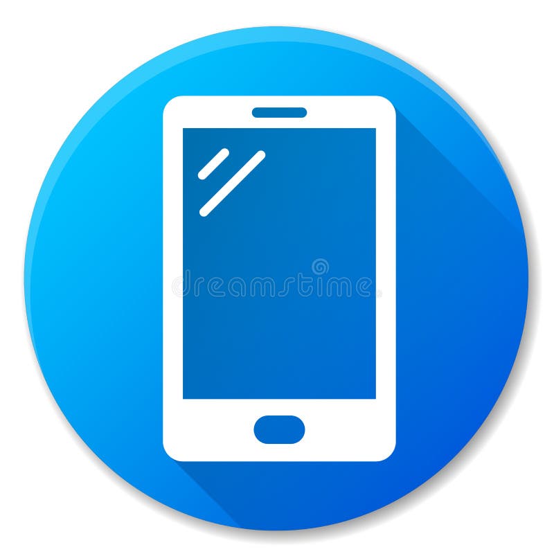 Mobile Phone Blue Circle Icon Stock Vector - Illustration of smartphone ...