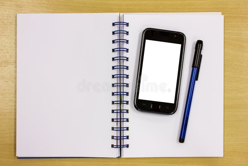 Mobile Phone Blue Diary Book Abstract Line Background Stock Image ...