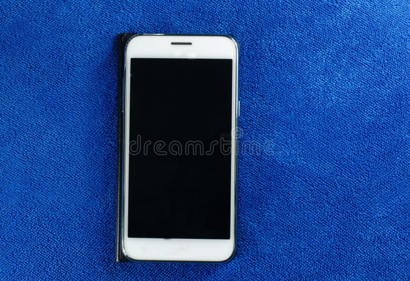 Mobile Phone on Blue Screen. Stock Photo - Image of smartphone, device ...