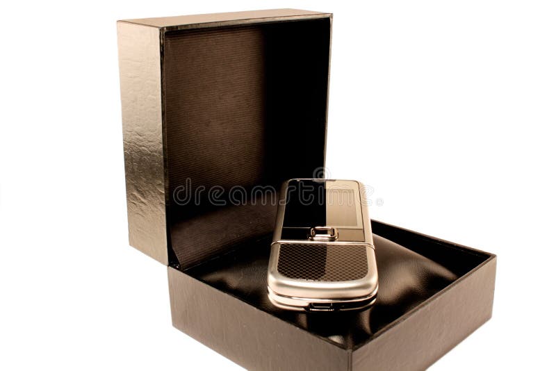 Mobile phone in a box stock photo. Image of screen, celebratory - 12318470