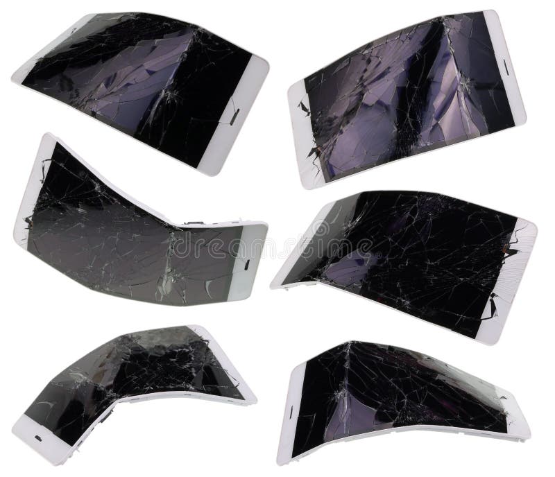The Mobile Phone is Broken and Bent in Half Stock Image - Image of ...