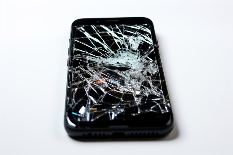 Mobile Phone with Broken Glass Screen. Stock Illustration ...