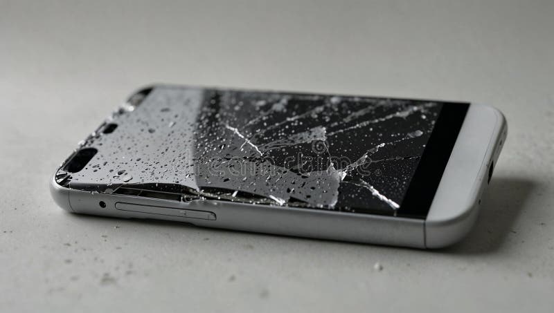 Mobile Phone with Broken Screen. Technology Concept. Recycling and ...