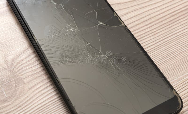 Mobile Phone Broken Tempered Glass Screen Protector Stock Image - Image ...