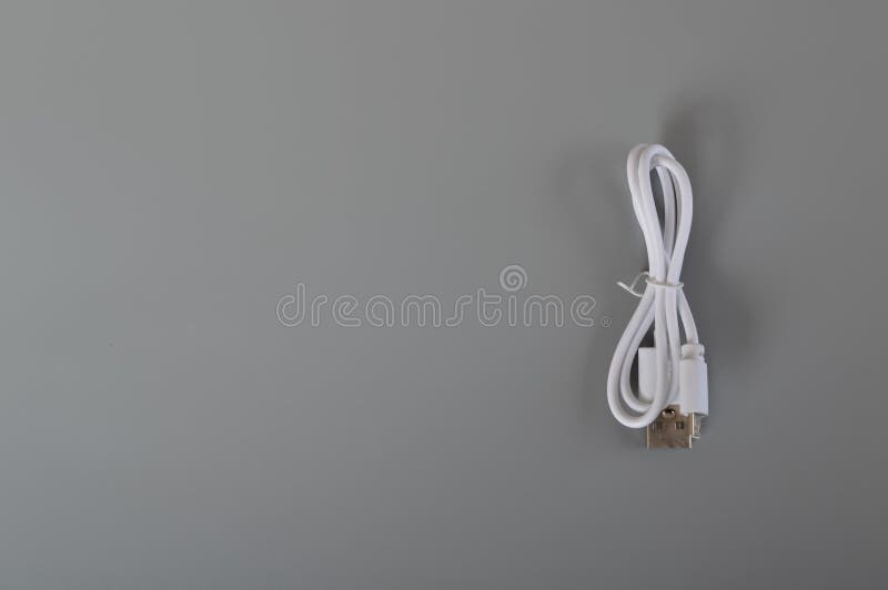 Mobile Phone Cable Isolated on a Grey Background Stock Image - Image of ...