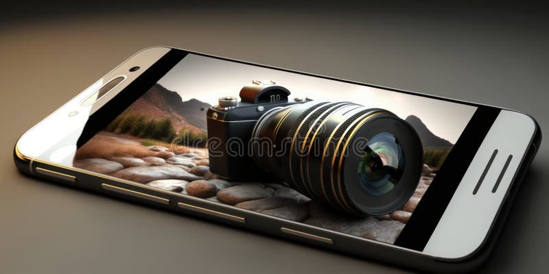 Mobile Phone Camera Concept Stock Illustration - Illustration of record ...