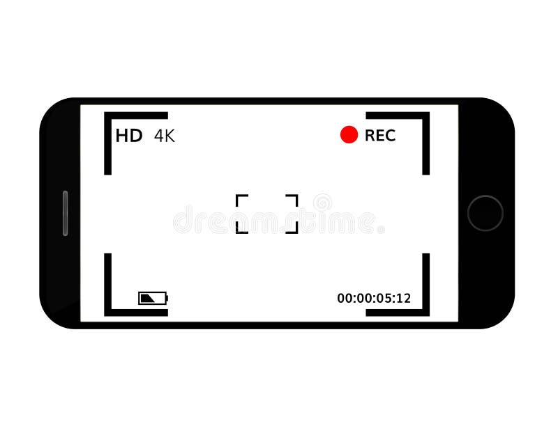 Phone Camera Interface Vertical View. Mobile App Application. Photo and ...