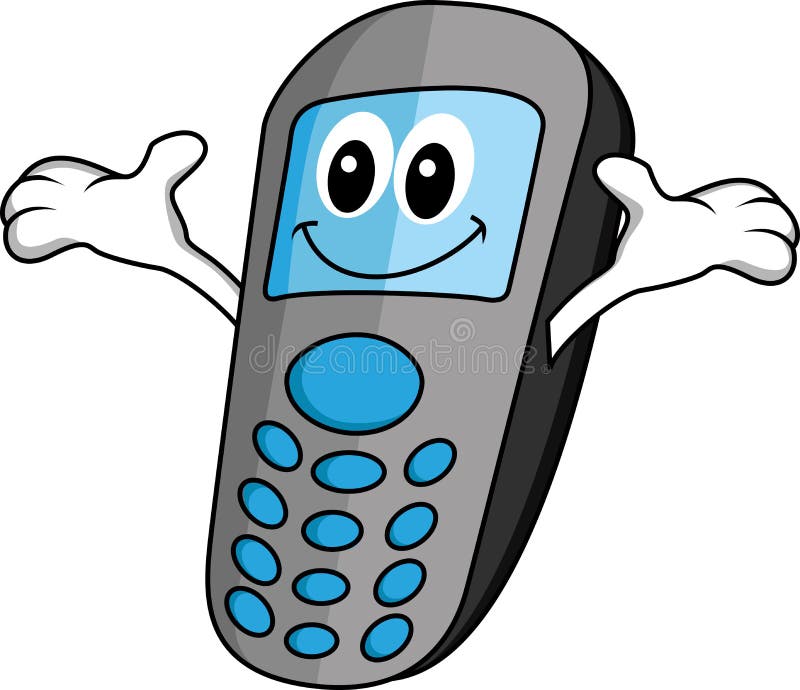 Smart phone cartoon stock vector. Illustration of funny - 23970162