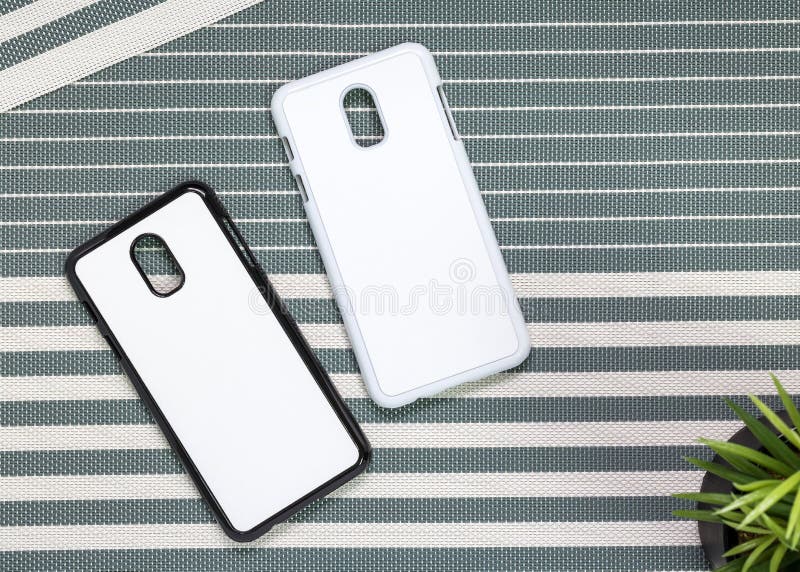 Mobile Phone Case on Stripes Background. Back View of Phone Case ...