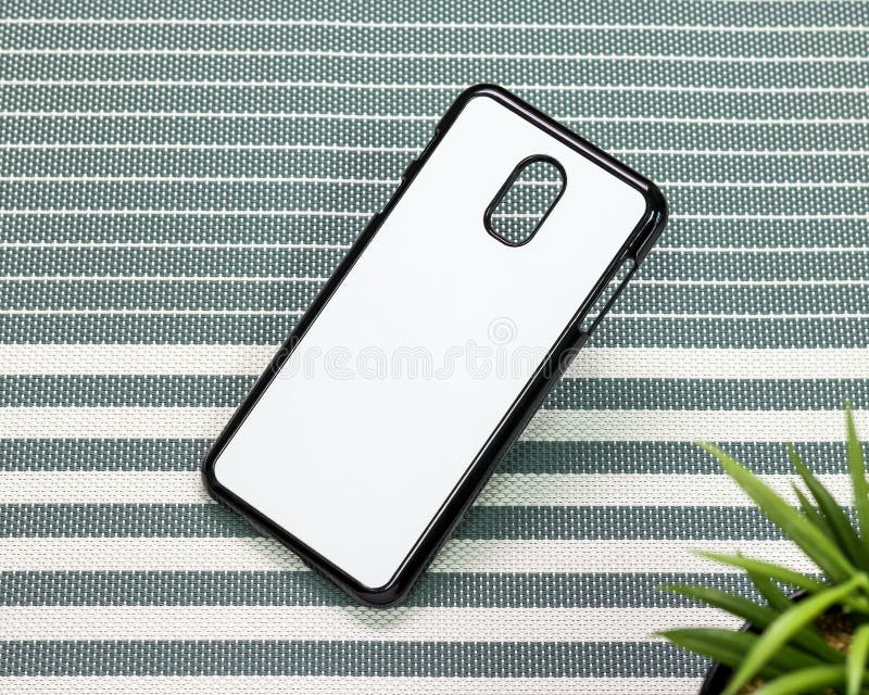 Mobile Phone Case on Stripes Background. Back View of Phone Case ...