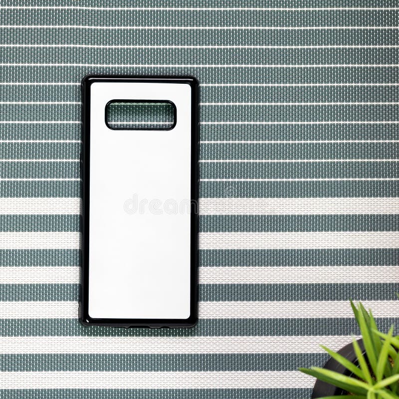 Mobile Phone Case on Stripes Background. Back View of Phone Case ...