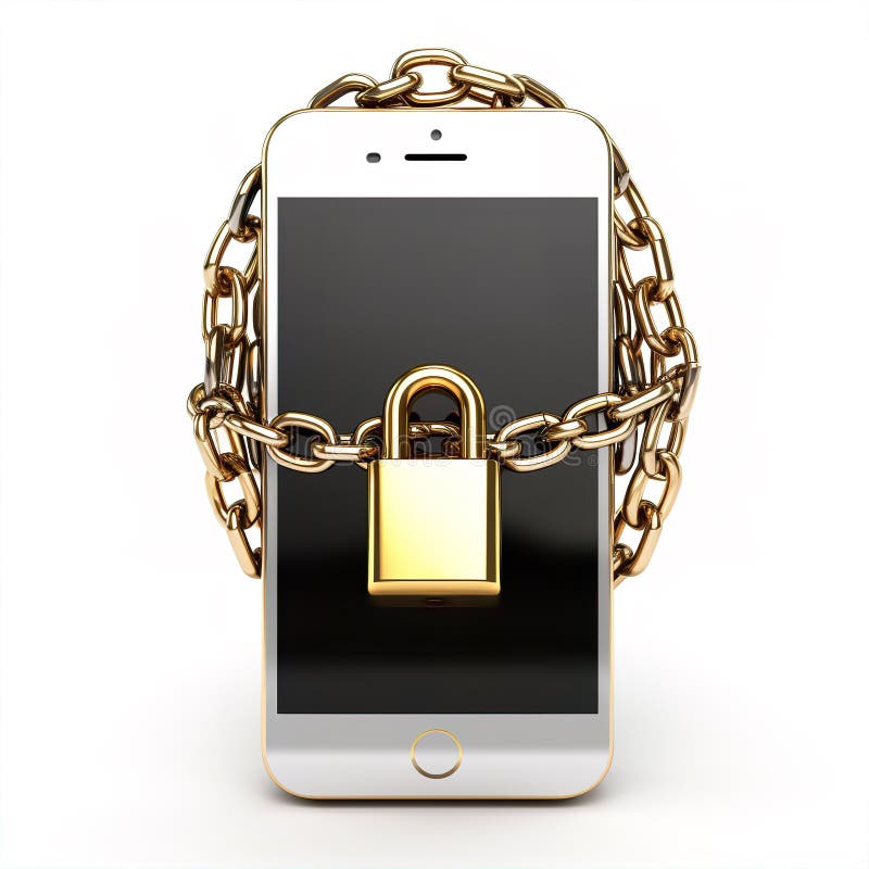 Chains and padlock (3D) stock illustration. Illustration of hardware ...