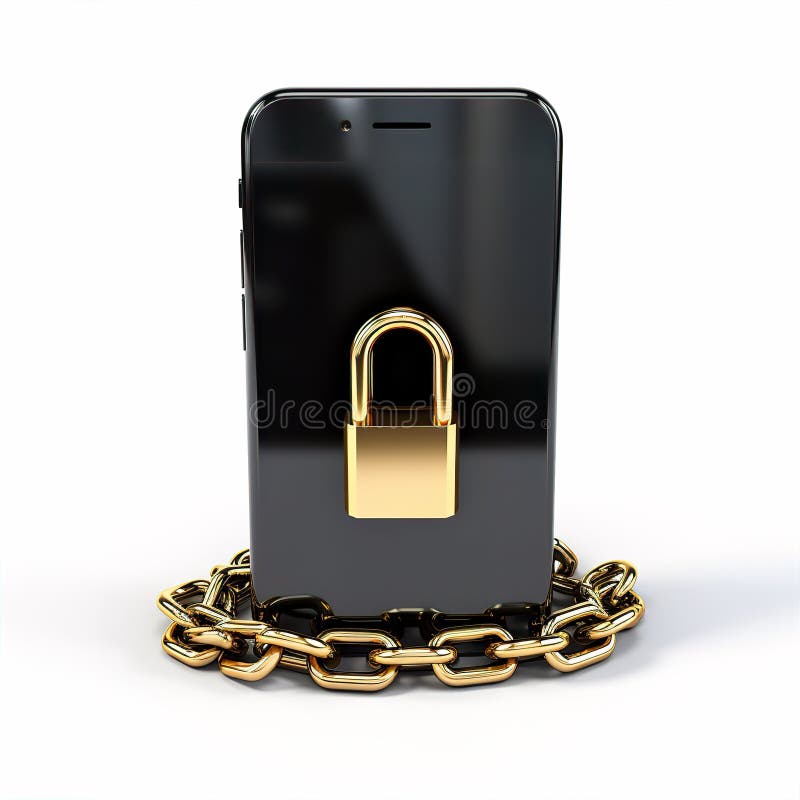 Security Locked Cell Phone Lock Stock Illustrations – 184 Security ...
