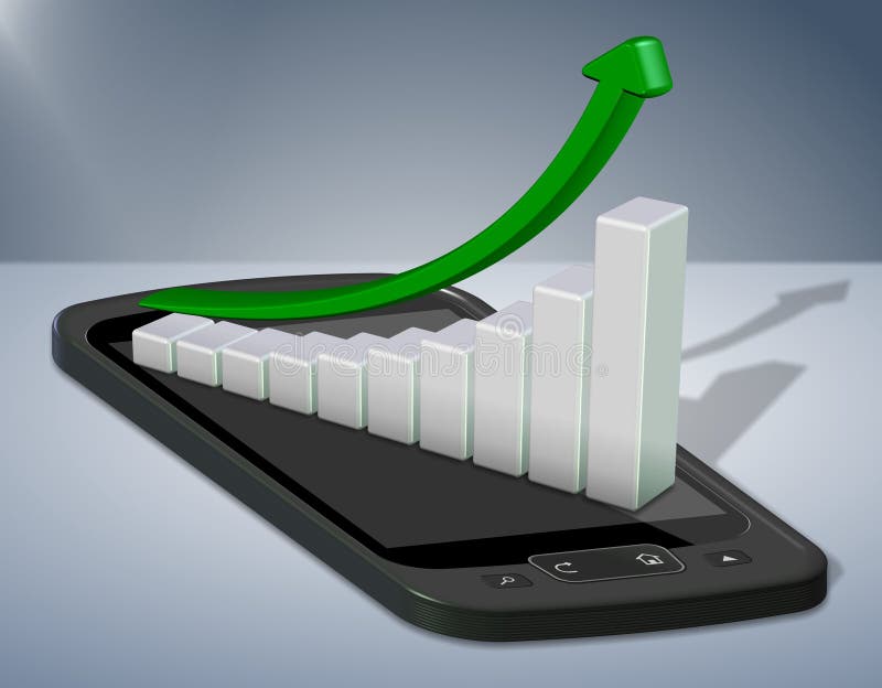 Mobile phone chart stock illustration. Illustration of graph - 21394716