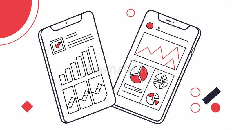 Mobile Phone Charts and Data, Analytics and Business Insights Vector ...