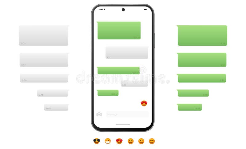 Mobile Phone Chat Design Template Vector Stock Vector - Illustration of ...
