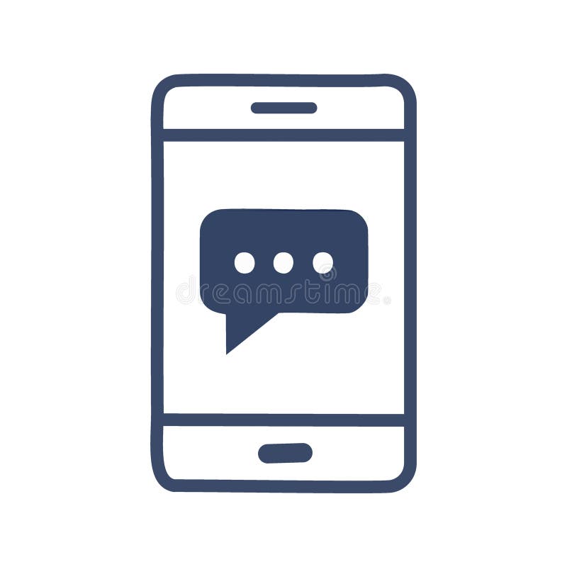 Mobile Phone Chat Icon. Simple Mobile Phone Icon with a Chat Bubble ...
