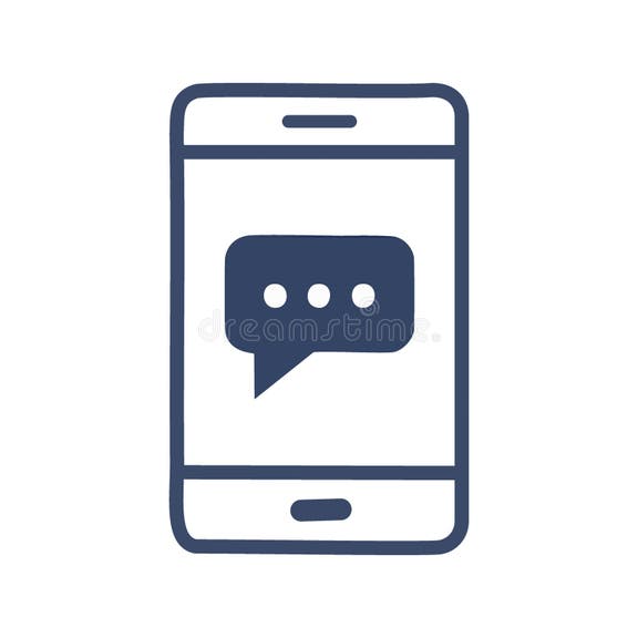 Mobile Phone Chat Icon. Simple Mobile Phone Icon with a Chat Bubble ...