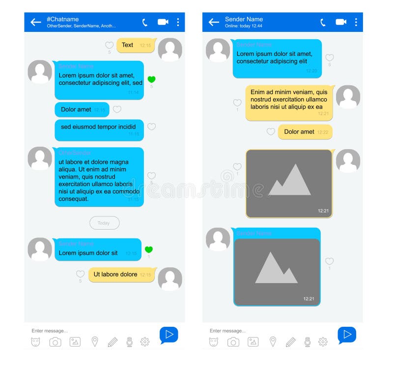 Mobile Phone Chat Interface Stock Vector - Illustration of element ...