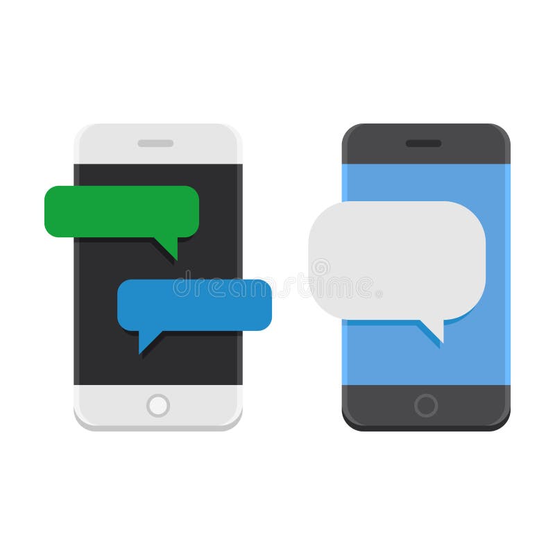 Mobile Phone with Chat Message Bubbles. Vector Stock Vector ...