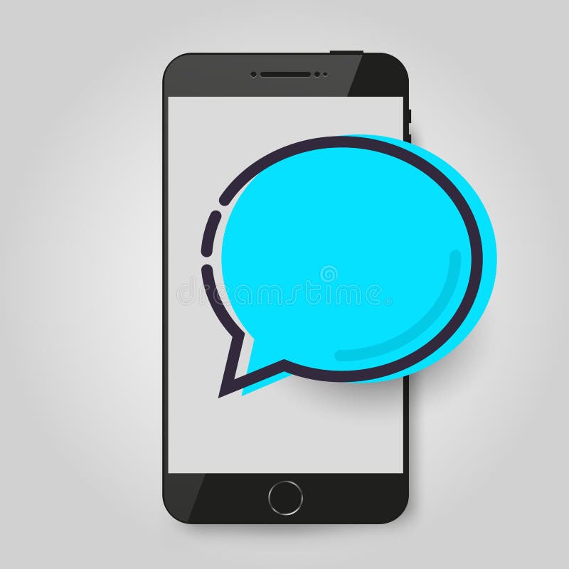 Mobile Phone Chat Message. Chat Bubble, Concept of Online Talking Stock ...