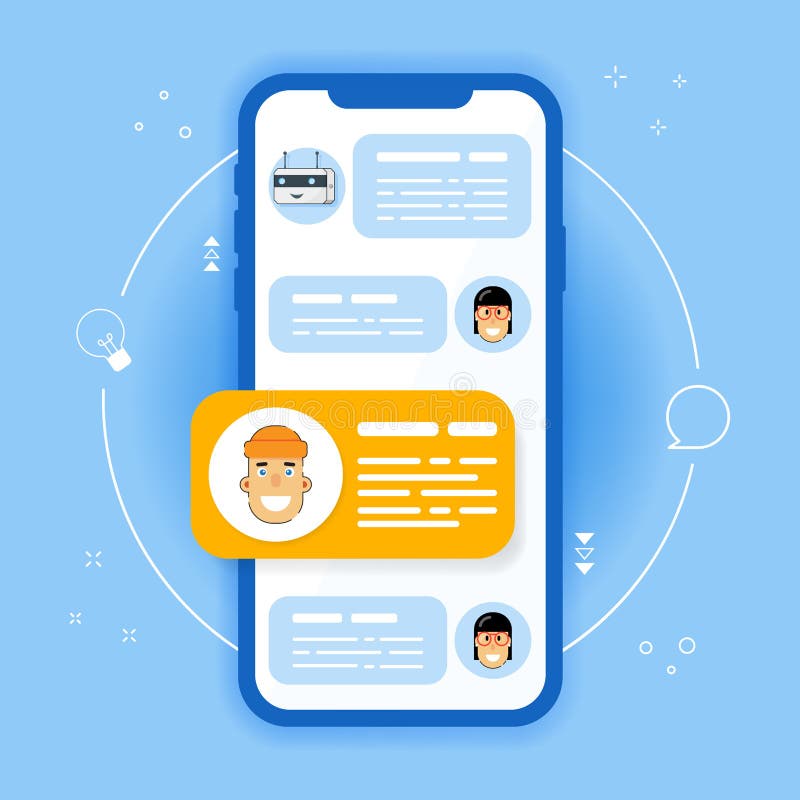 Chat Notification Icon. Black Vector Design Stock Illustration ...