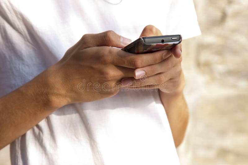 Mobile phone, chat stock image. Image of female, beautiful - 46398661