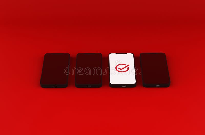 Mobile Phone and Check Mark Icon. Different Concept Stock Illustration ...