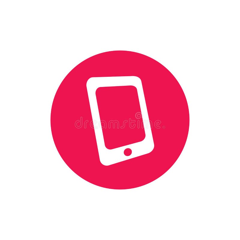 Mobile Phone Circle Icon, Smartphone Icon in Flat Design Style Stock ...
