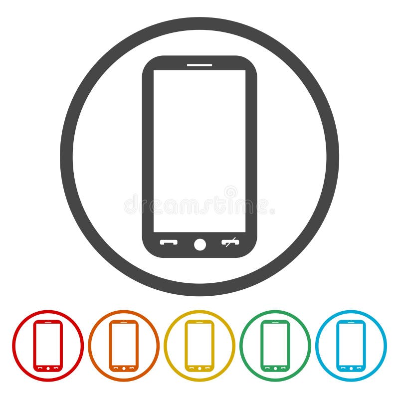 Mobile Phone Circle Icon. Vector Illustration Stock Vector ...