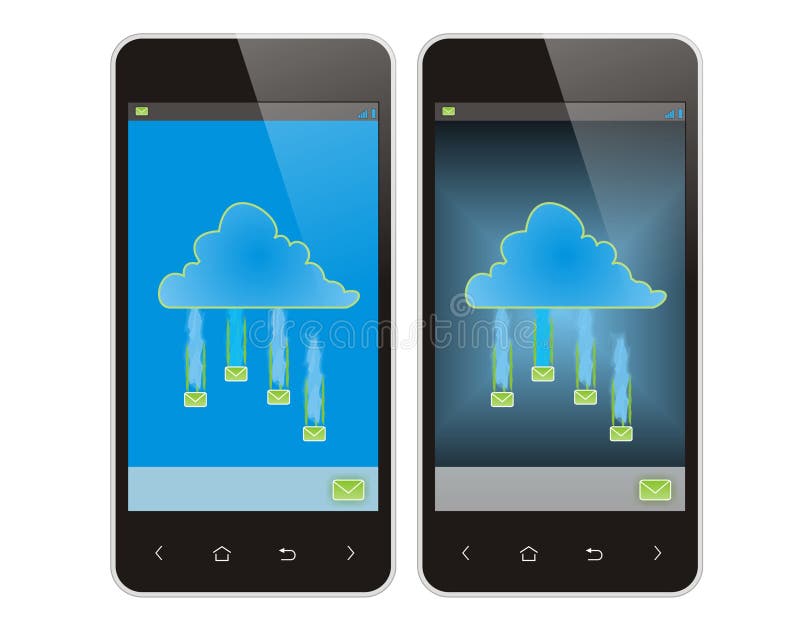 Mobile phone and cloud stock illustration. Illustration of mobile ...