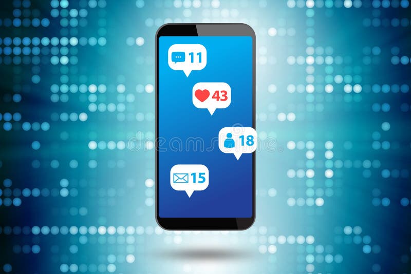 Mobile Phone in the Communication Concept Stock Illustration ...