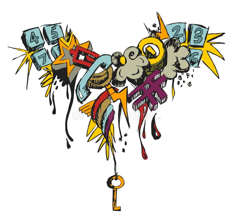 Mobile Phone Communication Grunge Graffiti Stock Vector - Illustration ...