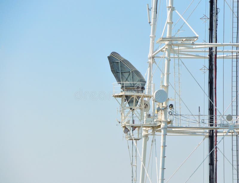 Mobile Phone Communication Repeater Antenna Tower in Blue Sky Stock ...