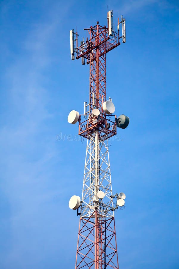 Mobile Phone Communication Tower Stock Image - Image of connect ...